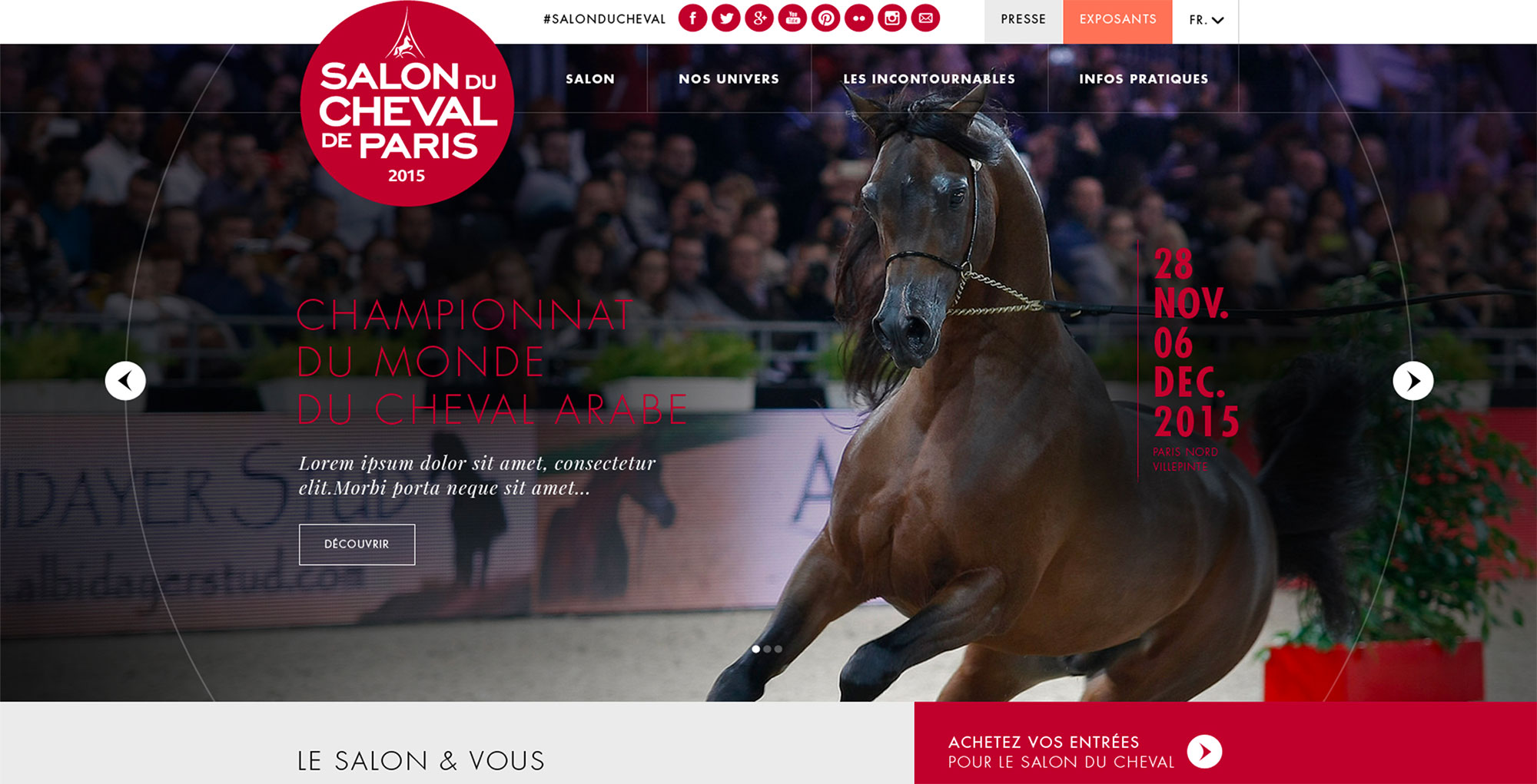 Un site évènementiel pour le plus grand salon équestre - Agence O